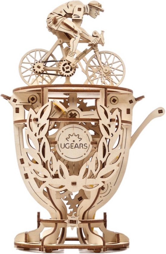 UGears modelbouw hout Automaton Fietser / wereldbeker met fietser | bol.com