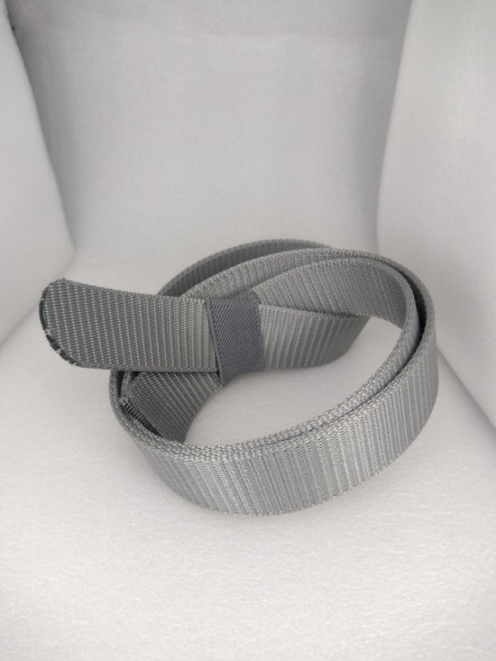 RR21-92.130z : Nylon gewoven riem, witzilver, 130cm (zonder buckle ...