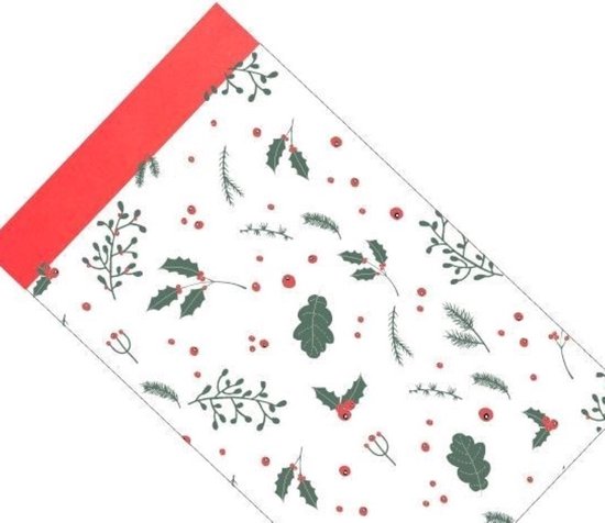 Kerst Inpakzakjes Wit – Groen – Rood | Takjes - Kersttak - Hulst Blad ...