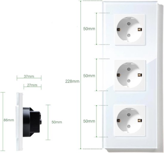 Stopcontact Inbouw 3 Stopcontacten - Wandcontactdoos Inbouw ...