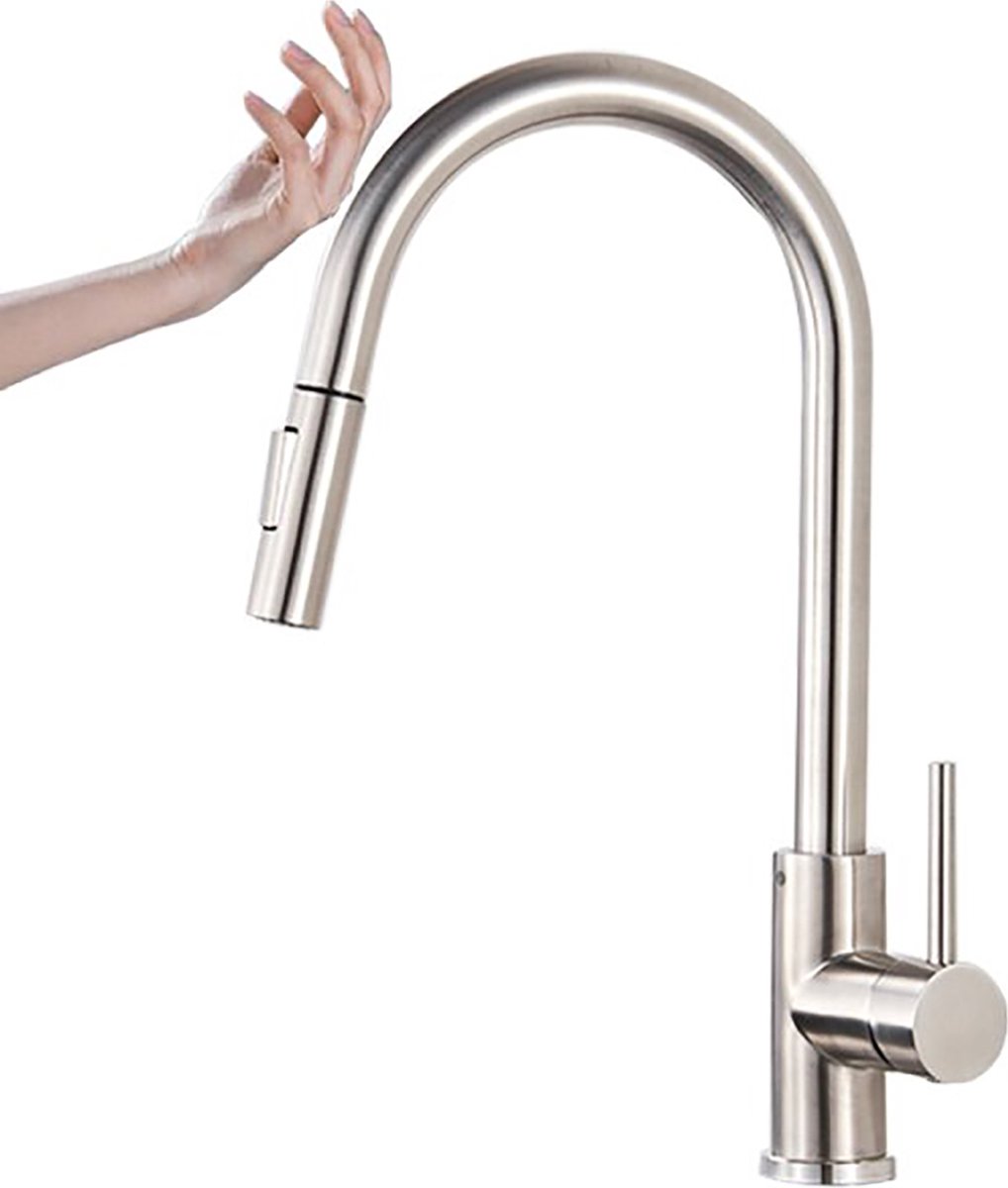 Smart Touch Kraan met Uittrekbare Uitloop - Keukenkraan met Handdouche - Keukenkraan... | bol.com