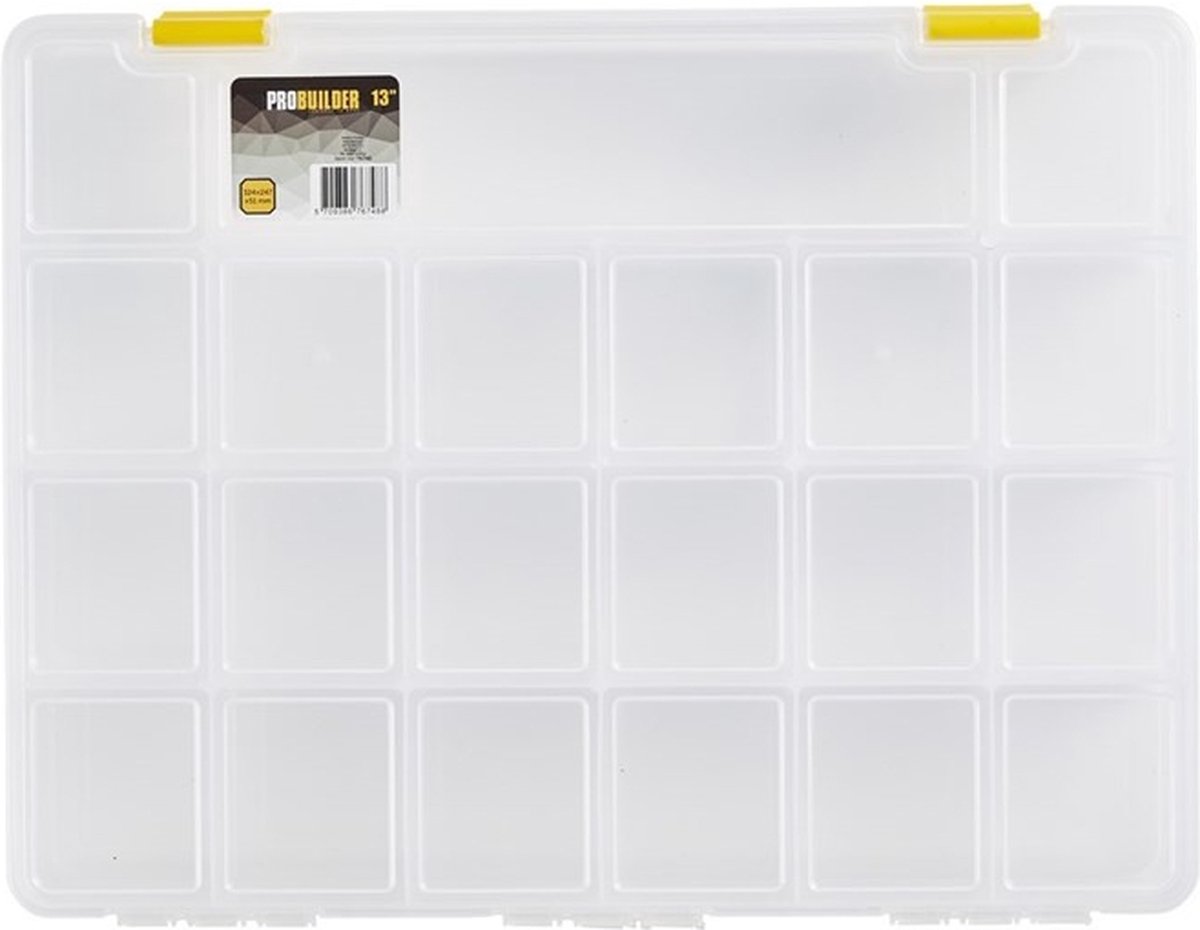 Probuilder Sorteerbak - 21 vaks - transparant - 33x25x5cm | bol.com