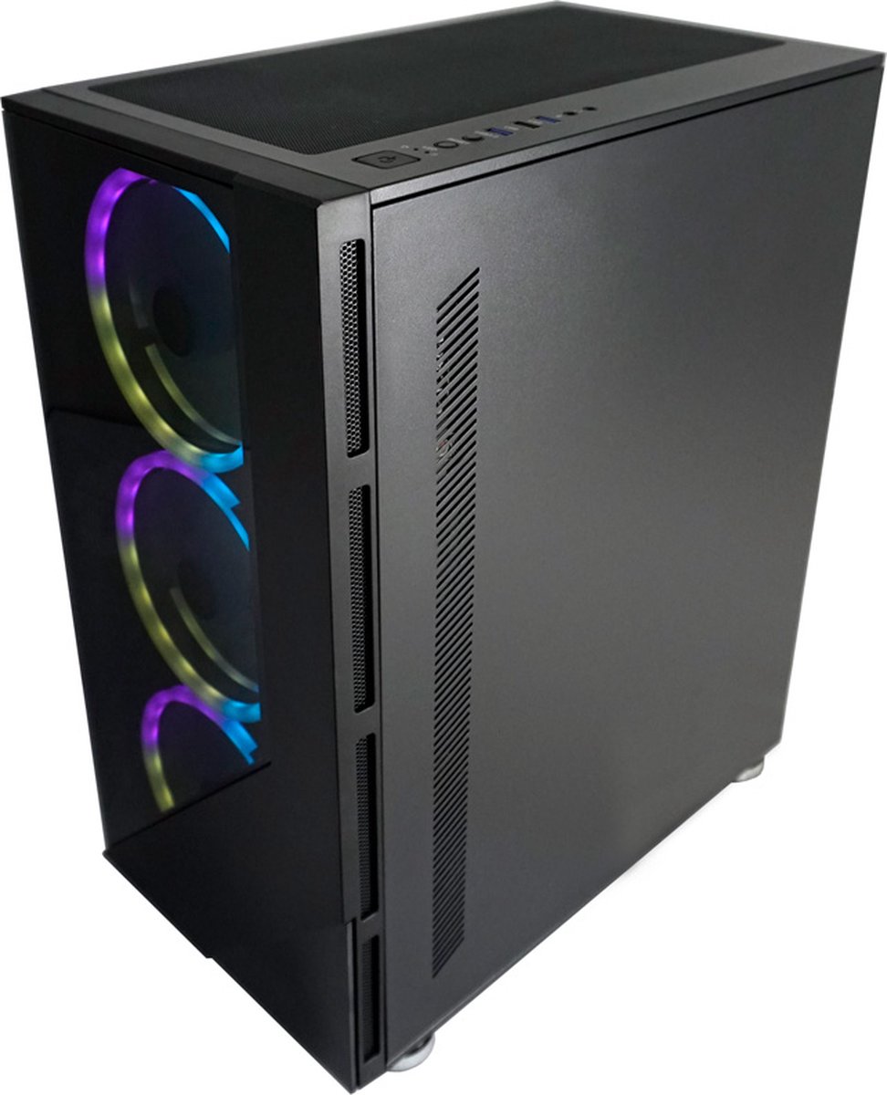 LC-POWER® Shaded Midi Tower ATX PC Case - Computer Behuizing - 4 RGB ...