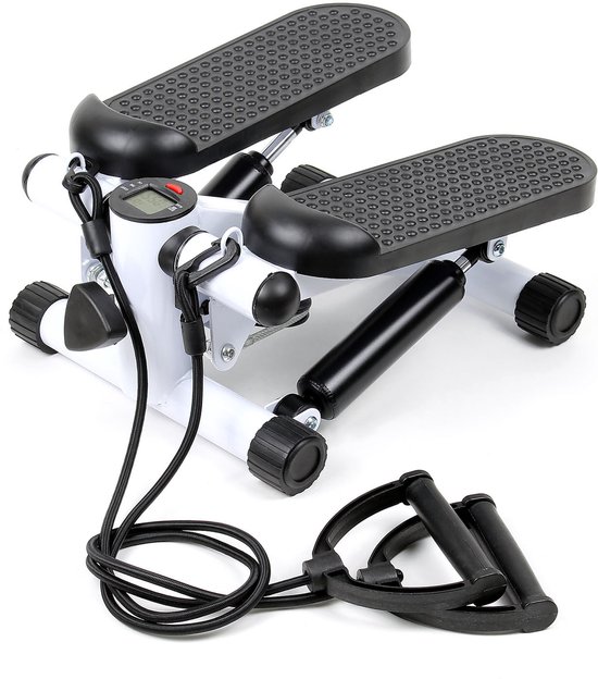 Side stepper met trainingscomputer en weerstandskabels, 41x30x18cm ...