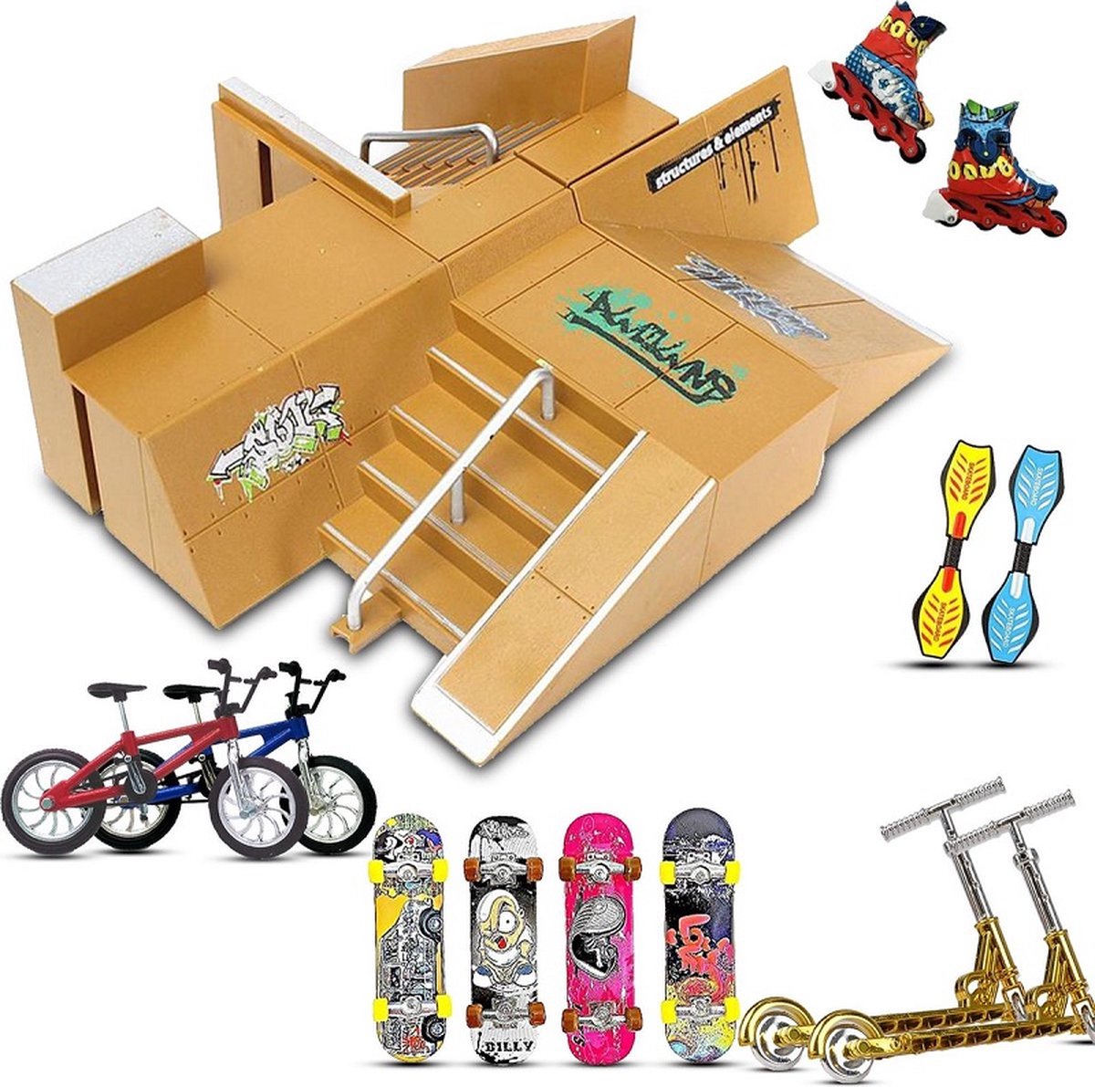 Fingerboard Skatepark - Tech Deck Inclusief 17 Accessoires - Fingerboard Ramps - Mini... | bol.com