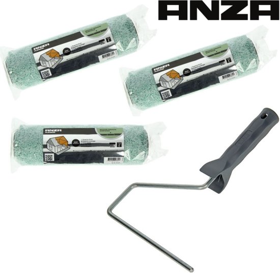 Actie Muurverf Set - 3 Anza Tex Rollers 18 cm + Beugel | bol