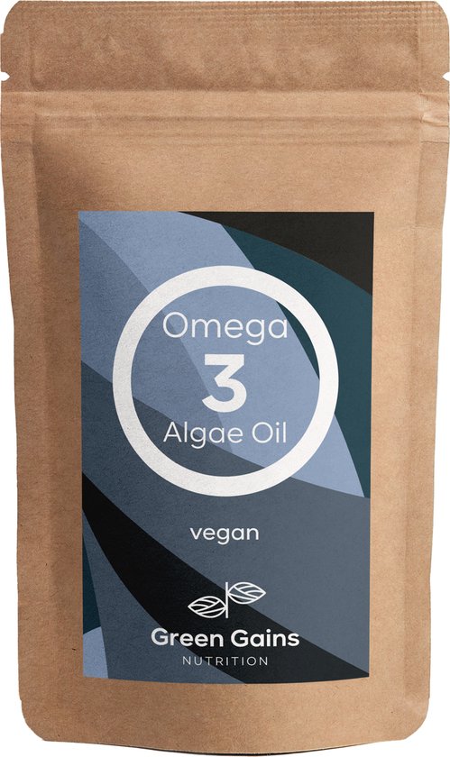 Omega 3 - Green Gains Nutrition - Algenolie - Plantaardig - 90 Softgels ...
