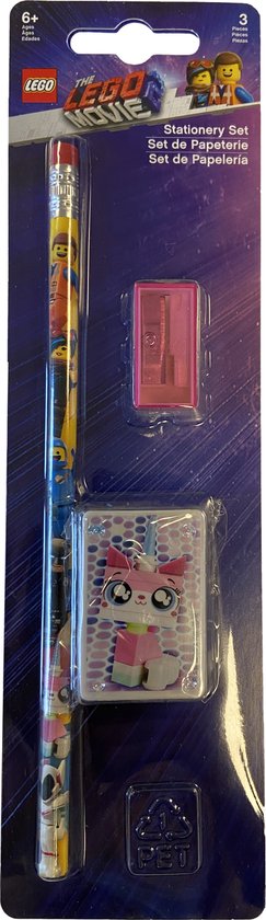 Lego Movie 2 - Stationery Set - Potlood, puntenslijper & gum | bol