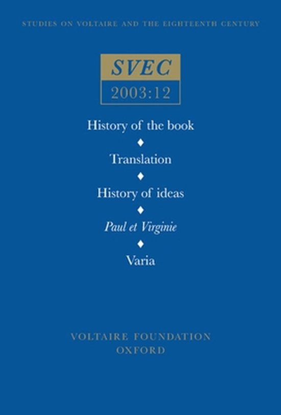 Oxford University Studies in the Enlightenment- History of the book; Translation;... | bol.com