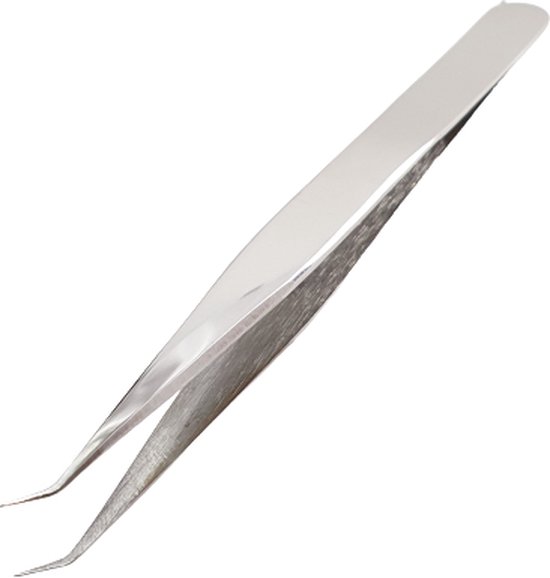 MEDLUXY Pro - Wimperpincet - 12.5 cm - Gehoekt (Eyelash Tweezer - RVS ...