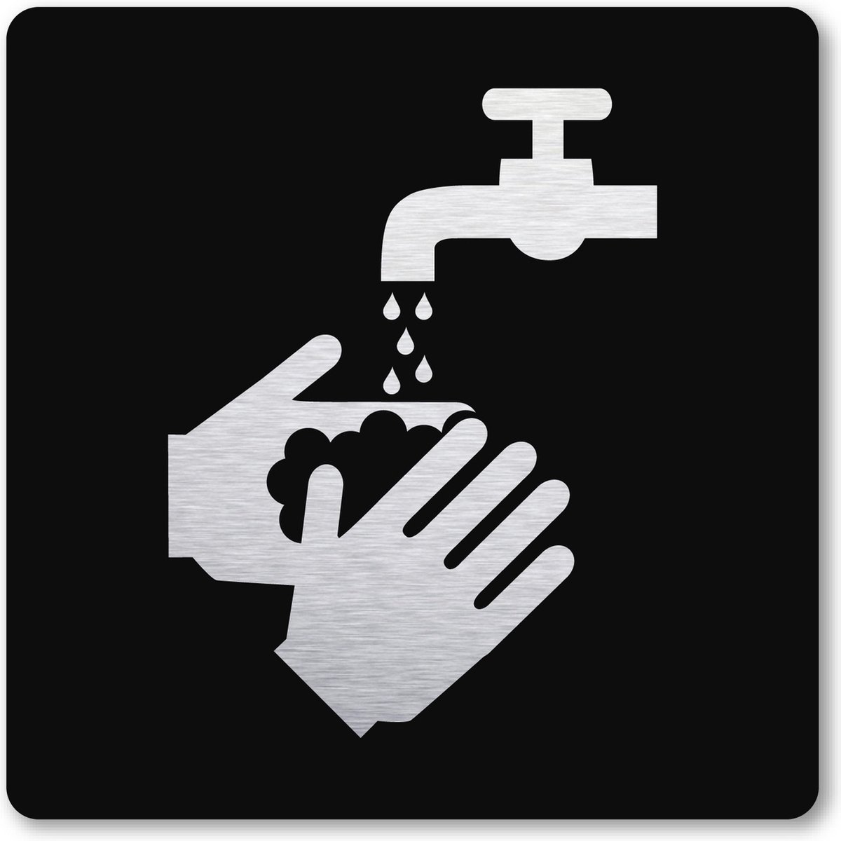 Pictogram Handen wassen - pictogrammen - zwart - deurbordje - 10 x 10 ...