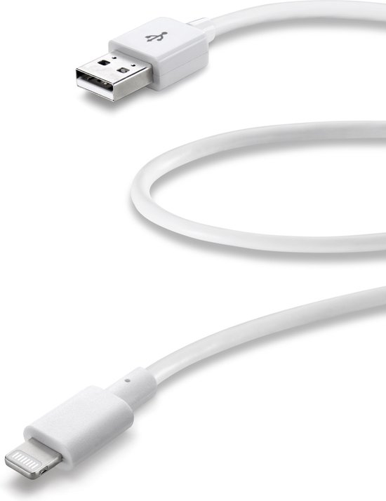 Cellularline - Data kabel usb, Apple lightning, snel laden, 60cm, wit | bol