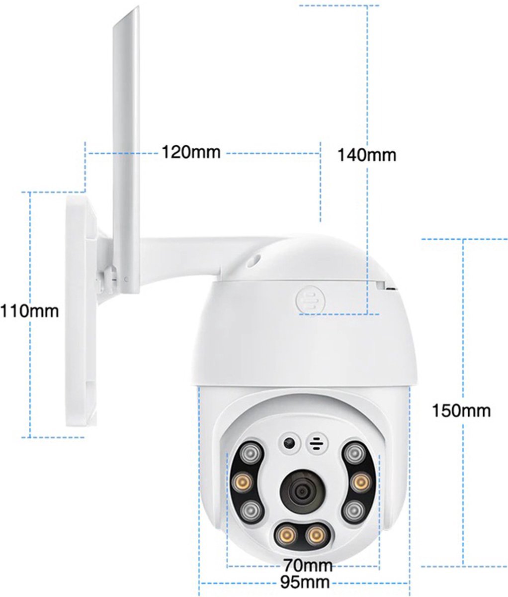 Techage Beveiligingscamera PTZ 3MP - Buiten Camera - Pan/Tilt/Zoom - HD - Waterdicht -... | bol.com