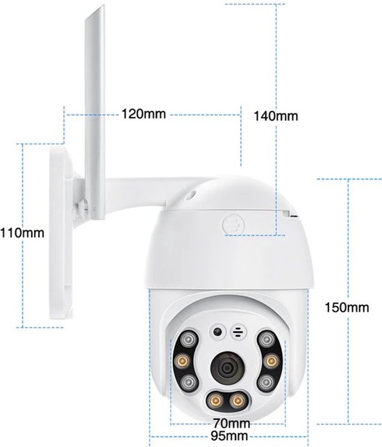 Techage Beveiligingscamera PTZ 3MP - Buiten Camera - Pan/Tilt/Zoom - HD - Waterdicht -... | bol.com
