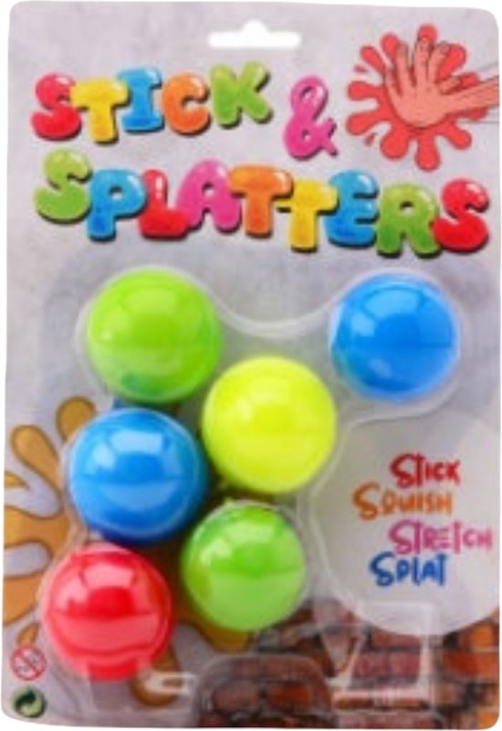 Sticky Balls - Globbles - Fidget Toys - 6 Stuks - 4cm | bol.com