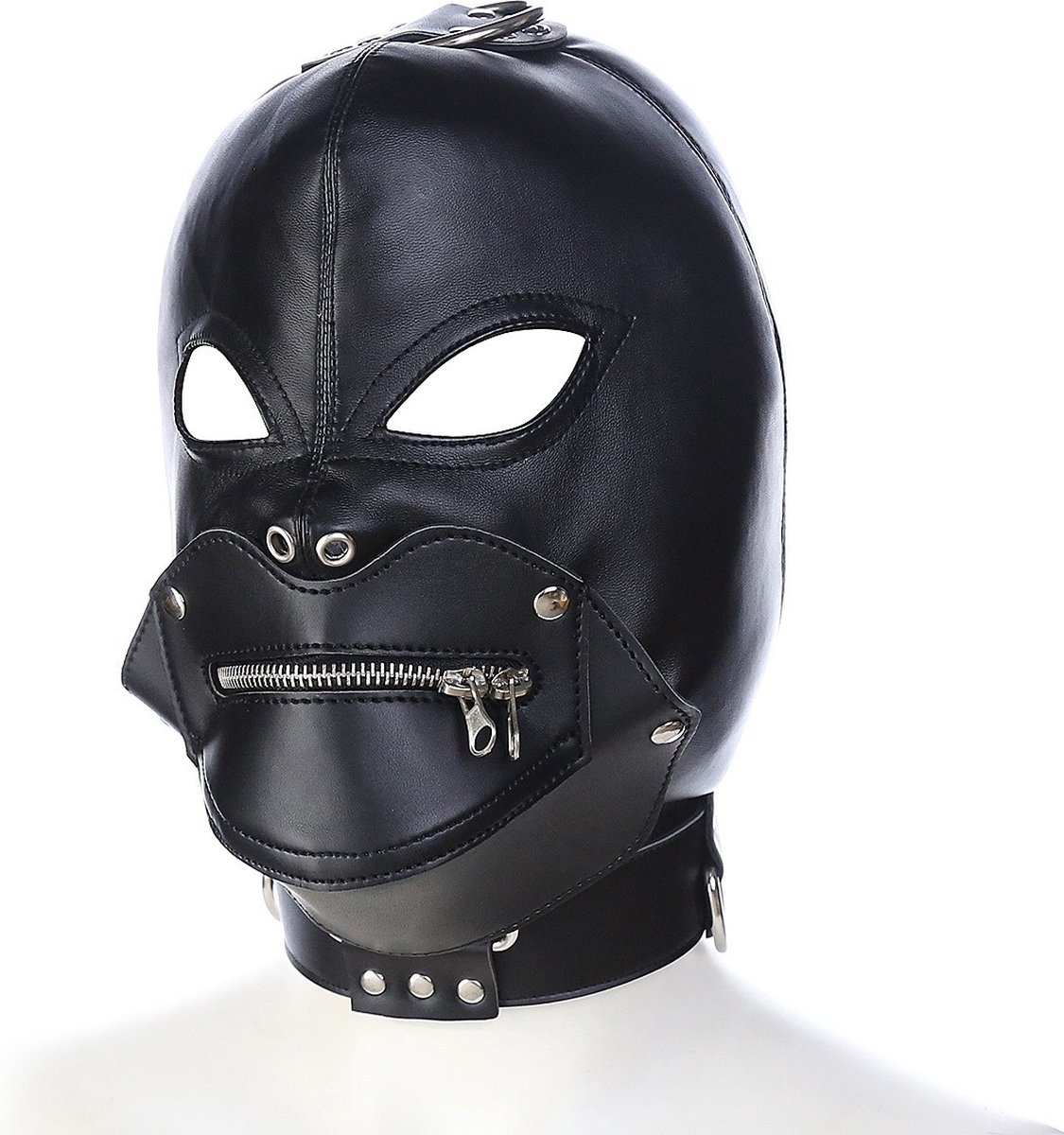 Nooitmeersaai - PU leren hoofdmasker met mondkap en hangslot | bol.com