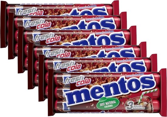 6 x 3-pack Mentos Fresh Cola á 38 gram per rol - Voordeelverpakking ...