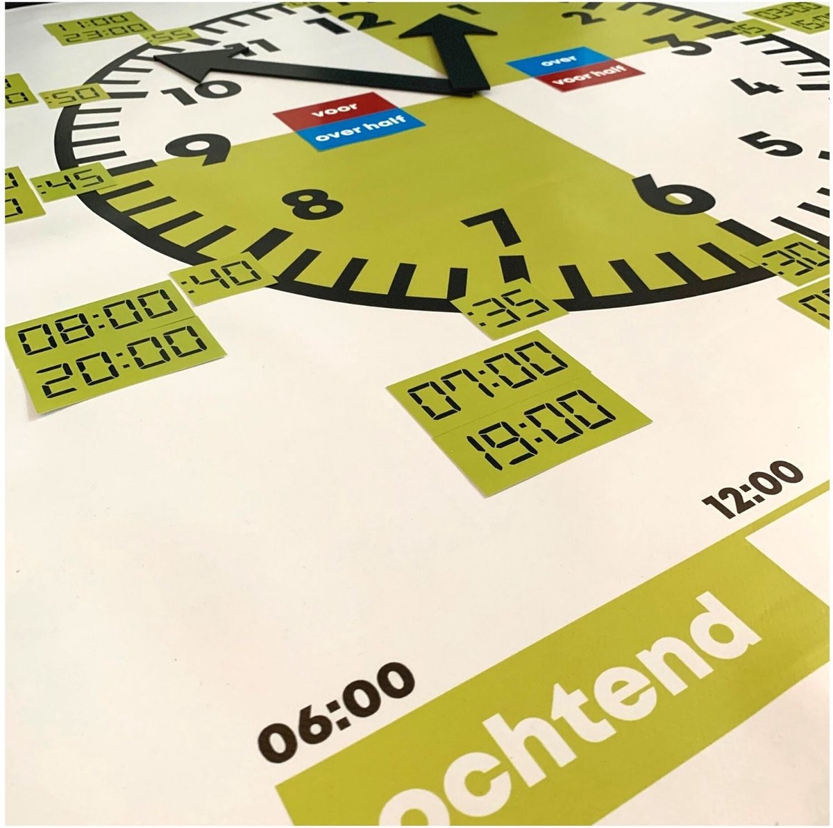 KLOKMAT - 1x1 meter - Rekenen - Klok - Klokken - Klok kijken ...