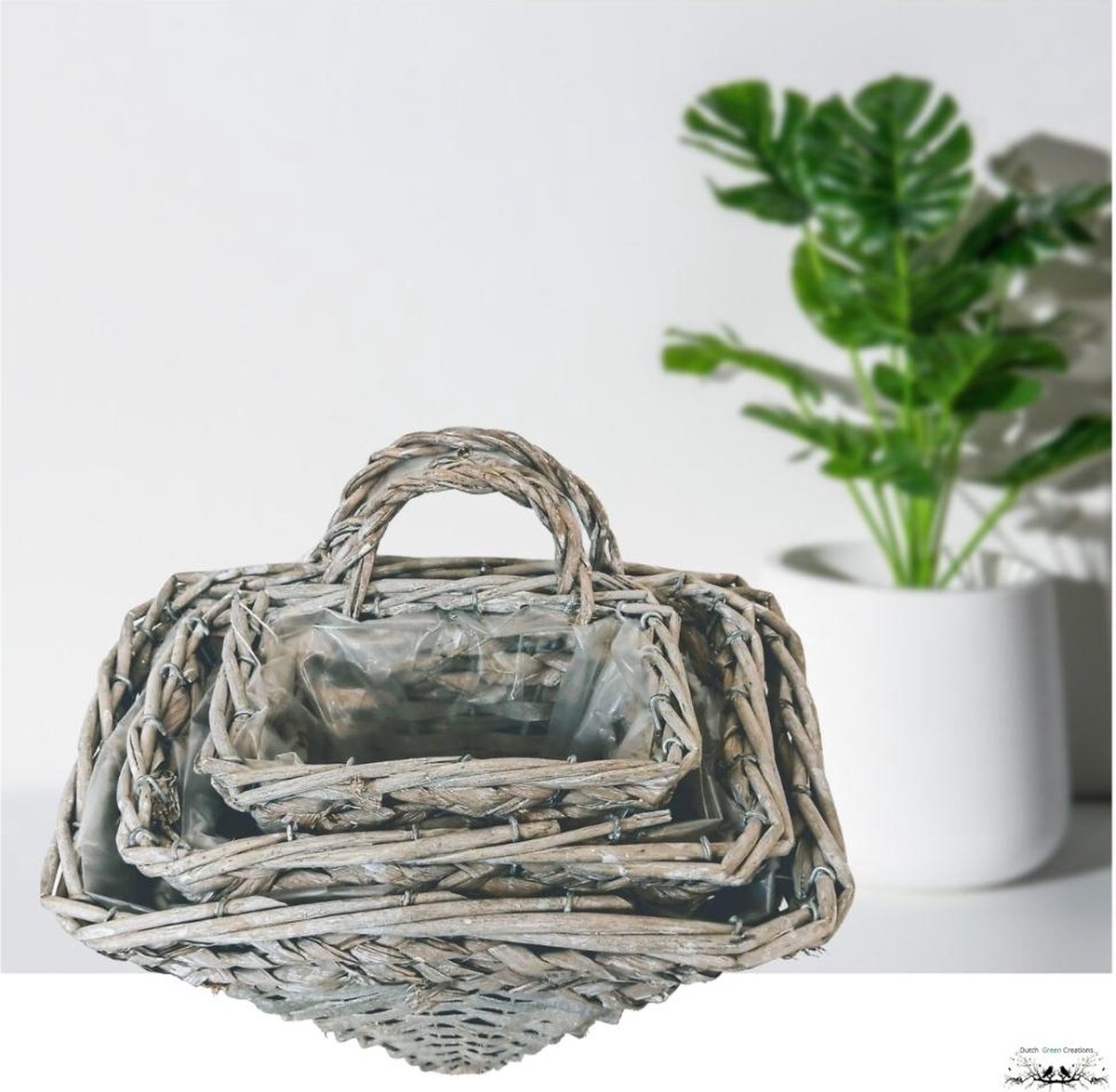 hangmand-riet-muur-decoratie-hip-set van 3 | bol.com