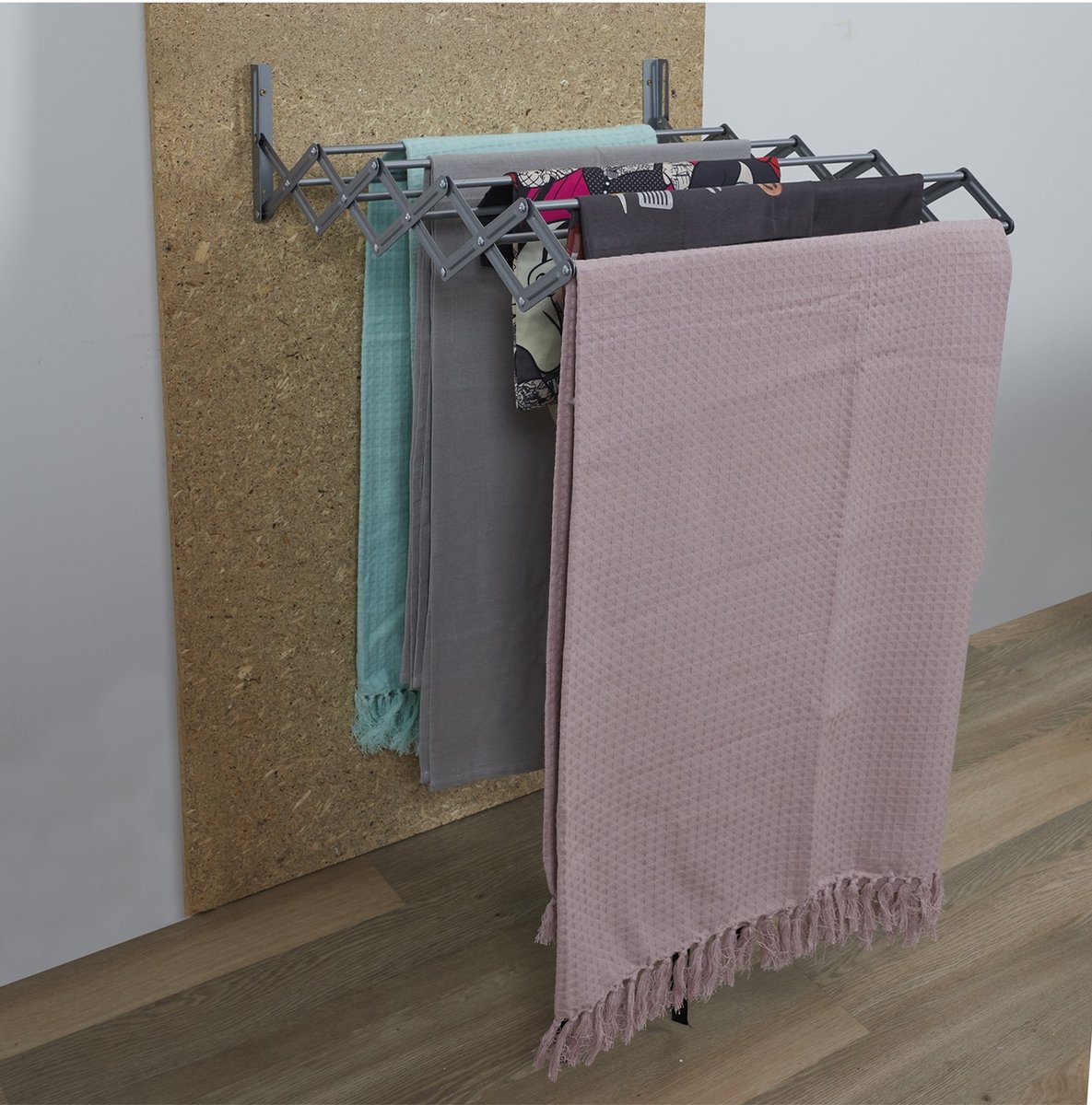 4goodz Droogrek Wand Uittrekbaar Metaal 22x63x14 cm - Zilver | bol.com