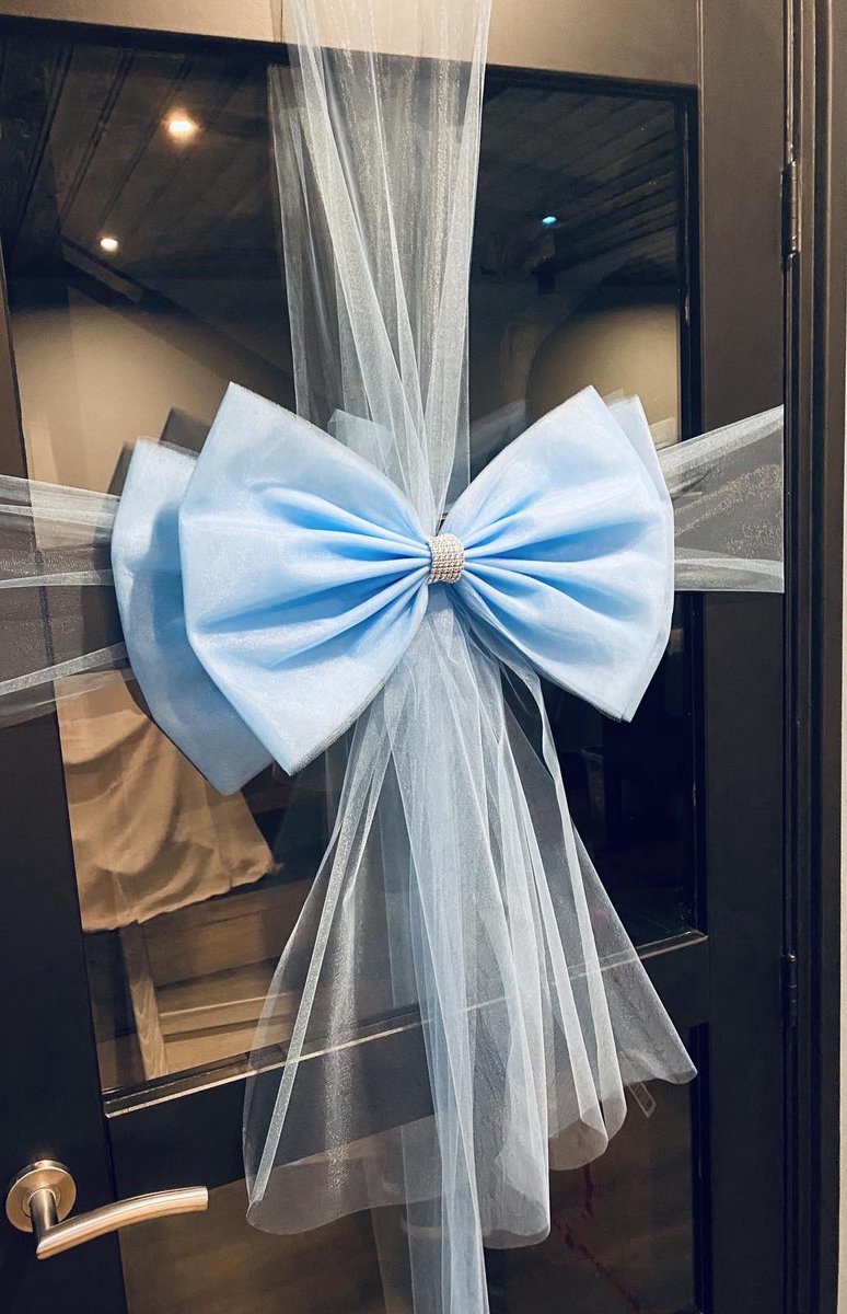 AUTODECO.NL - Geboorte Strik op Deur- Tule Blauwe Deurstrik Geboorte ...