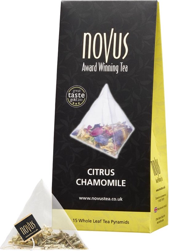 Novus Tea Citrus Chamomile - Thee - 2 x 15 stuks - Award Winning Tea ...