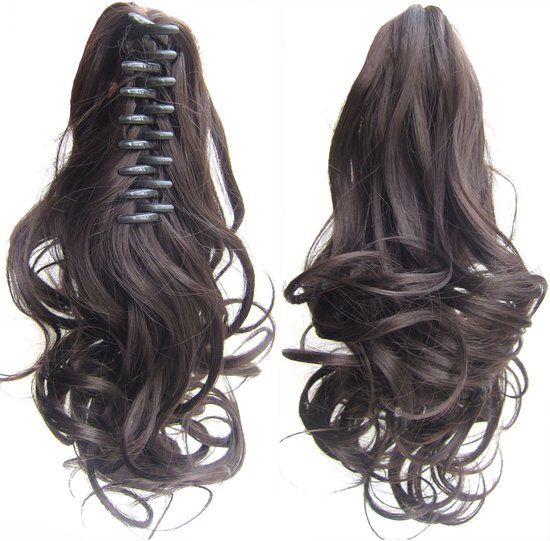 Premium Synthetic Fiber Grip-in Ponytail/ Ponytail met Klem (#6) Dark ...