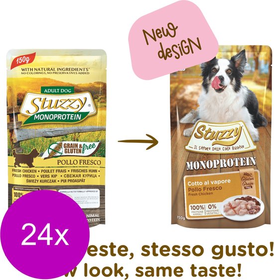 Stuzzy Dog Grain Free Monoprotein Pouch 150 g - Hondenvoer - 24 x Kip | bol