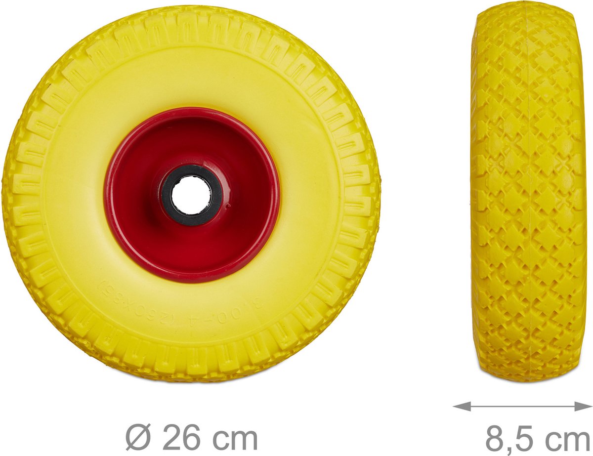Relaxdays 2x roue de diable - 25 mm - jante acier - roue de secours - 3 ...