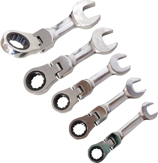 Mini steeksleutel ring ratel sleutel kort knie stabby flex 90 graden 5 ...