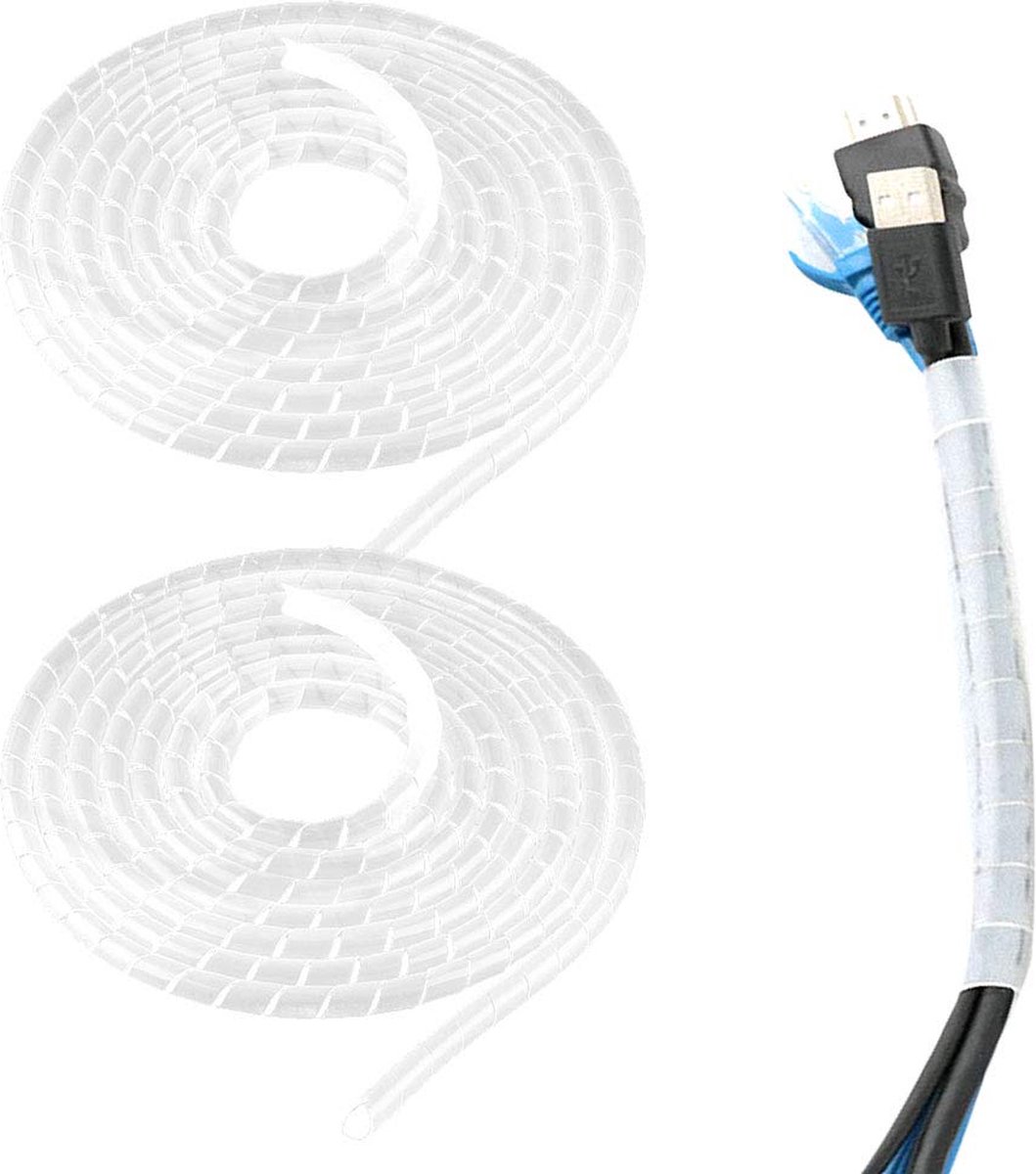 Spiraal Kabelslang 10 Meter - Kabel Management Snoer Organizer Slang ...
