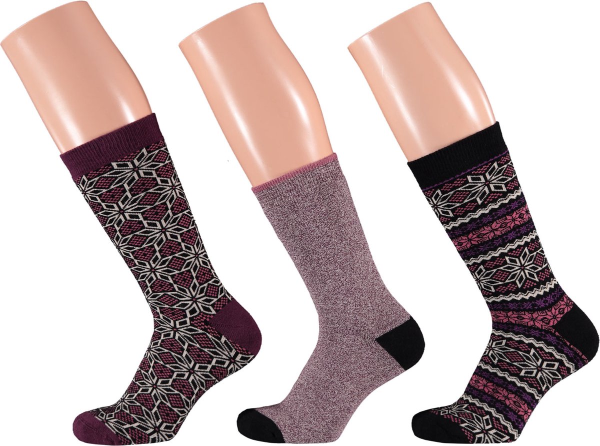 Badstof dames sokken | Multi Rose | 6 Pak | Maat 36/41 | Uniek motief ...