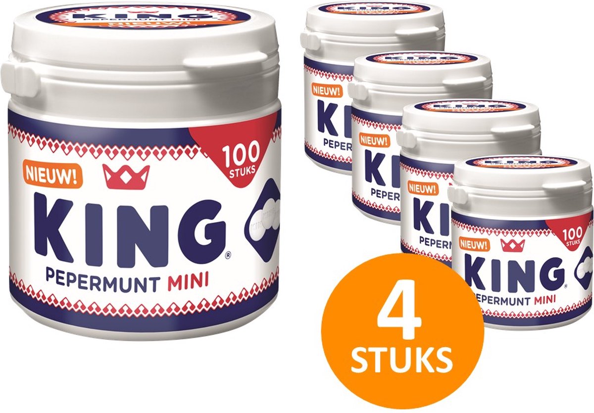 King Mini Pepermunt mini pot 4 potten à 100g - Verfrisser | bol.com