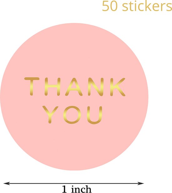 Thank you stickers - 50 stuks - 25 mm - Bedankt stickers - Small business packaging -... | bol.com