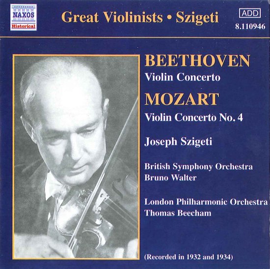 Joseph Szigeti - Violin Concertos (CD), Wolfgang Amadeus Mozart ...