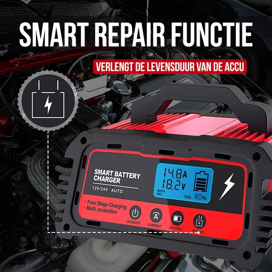 Strex Industriele Acculader - 12/24V 5/10/25A - Reparatiemodus ...