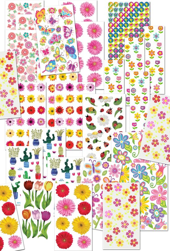Deluxe Mega Stickerset Bloemen | 27 Stickervellen | Enorm veel Stickers ...