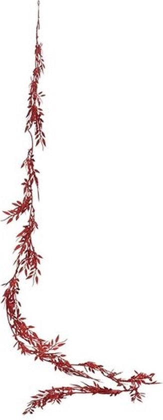 Kerstslinger - Blaadjes - Glitter - Rood - Kerstversiering - Slinger ...