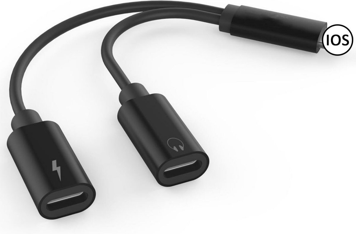 Adapter Usb C naar 3,5mm jack audio en lightning splitter Aux - 2 in1 ...