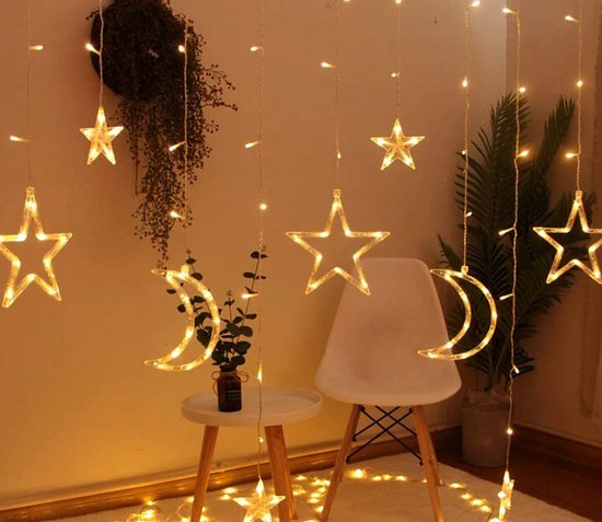 Hemelse Nachtgloed: LED Slinger Met Maan- en Stervormige Ornamenten – 8 ...