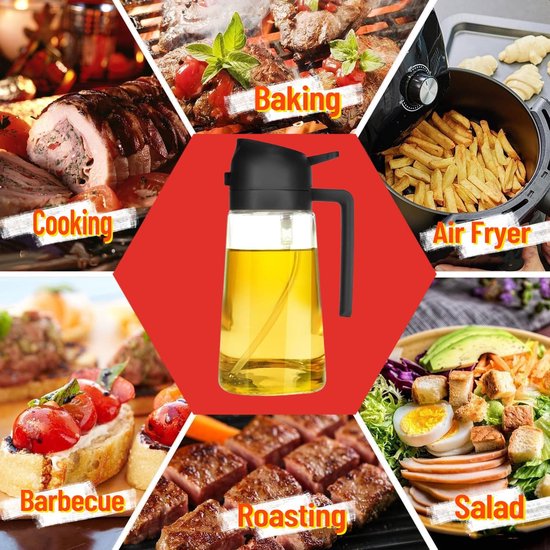Oliesproeier - 2-in-1 oliefles en sproeier - perfect voor koken - 500 ...