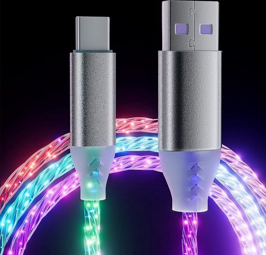 Glowing USB to C type lightning Cable | 1m | Charging Data Cable| Fast ...