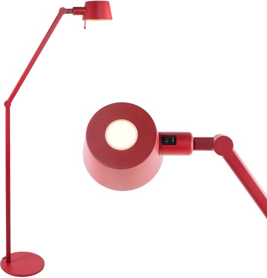 Verstelbare retro staande lamp | rood | E27 | bol