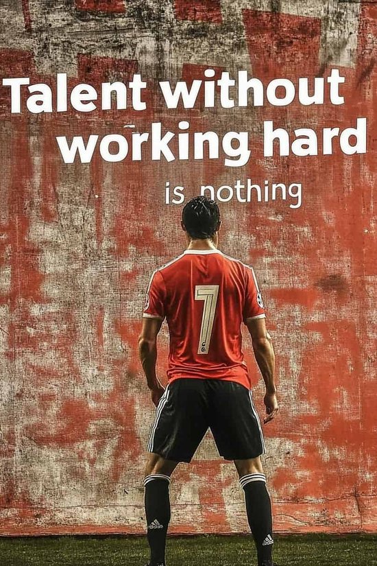 Cristiano Ronaldo Poster | Talent Poster | Hard Work Poster | Tekst ...