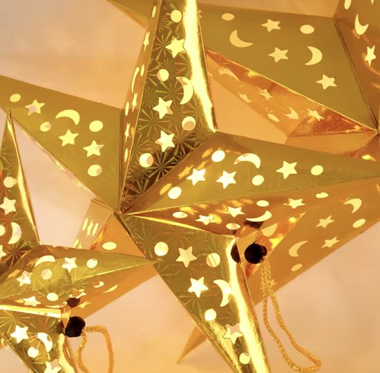 Gouden Ster - Kerst Ster - 30 CM - Hol - Kerst decoratie - Christmas ...