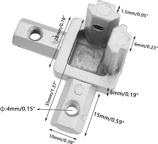 3-Way 2020 Serie End Hoekbeugel T Slot 2020 Beugel Kit met Schroeven ...