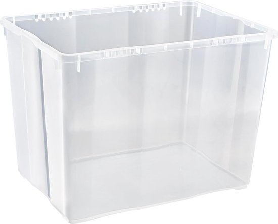 Opbergboxen 5 x 20 L medium hoog - stapelbaar en transparant - set van ...