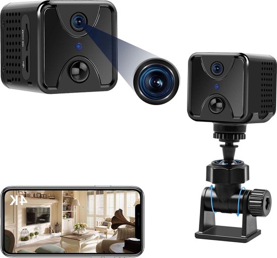 Mini-camera 4K - Verborgen spionagecamera - Geschikt voor binnen - 1 ...