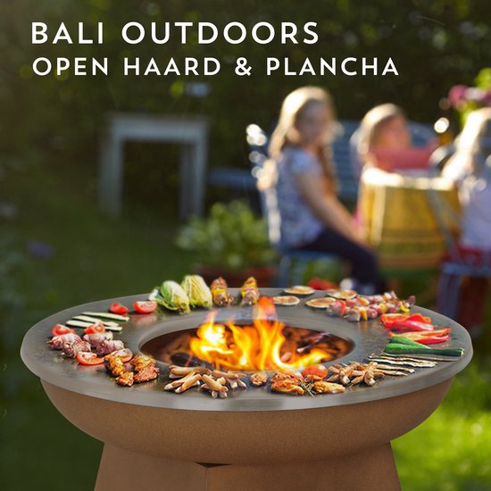 Bali OUTDOORS 3-in-1 Grillring BBQ en Plancha Grill en Vuurkorf– Staand ...