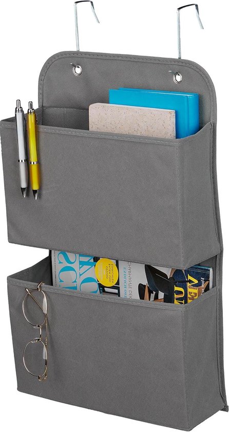 Hangende organizer - wandorganizer - 2 vakken - grijs - 50 x 31 x 10 cm ...